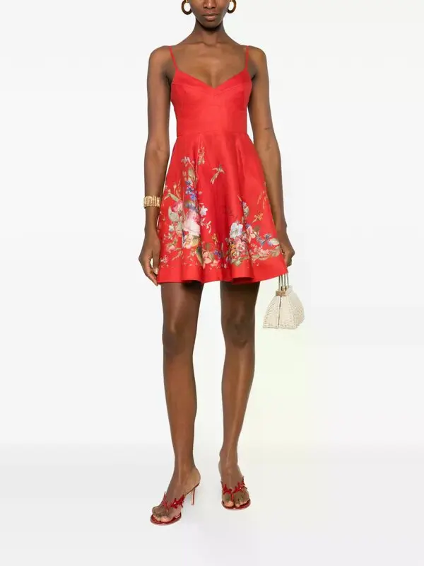 Zimmermann Patience Floral-printed Mini Dress - Red