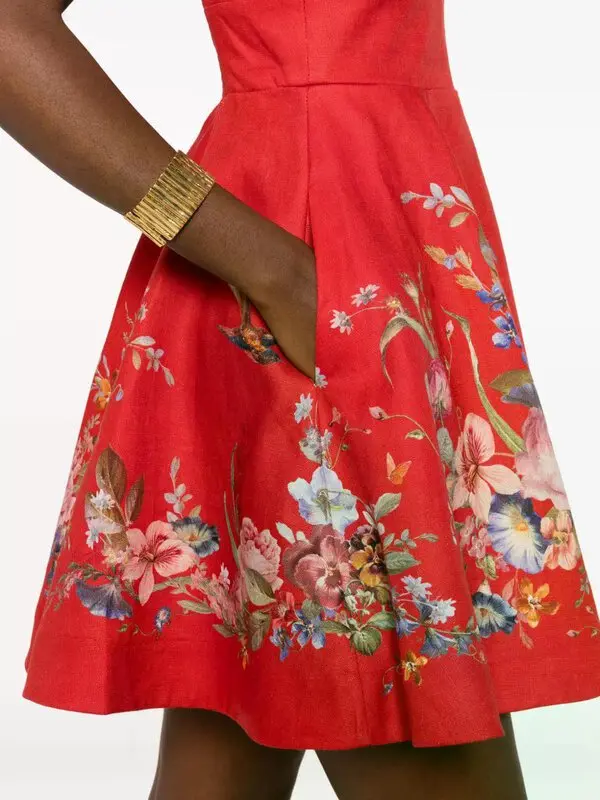 Zimmermann Patience Floral-printed Mini Dress - Red