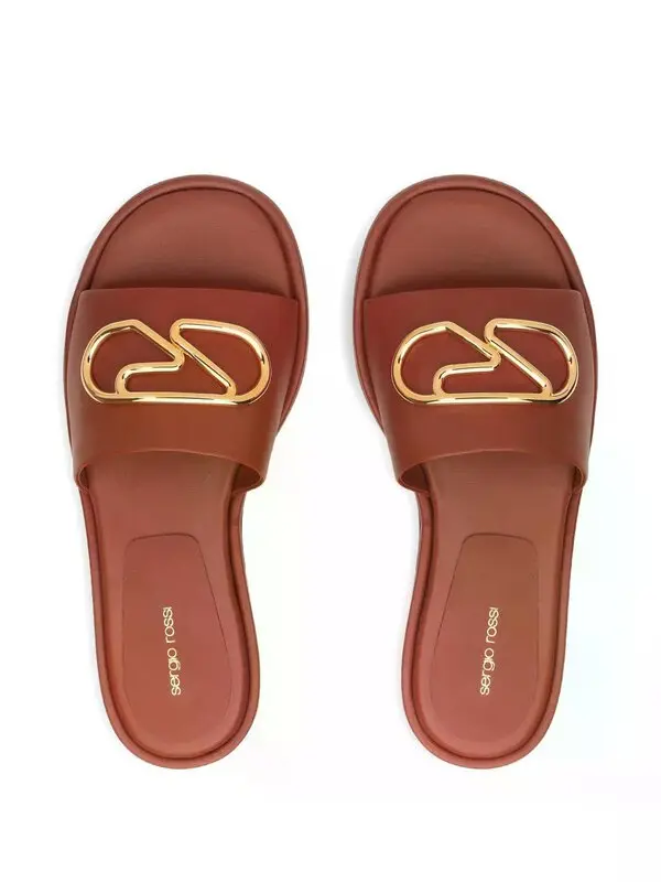SERGIO ROSSI Logo-plaque Flat Sandals