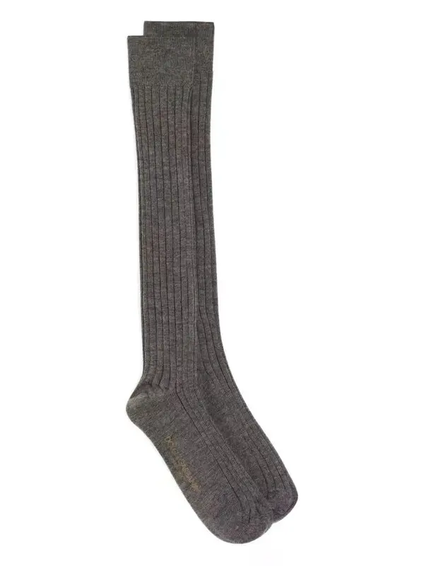 Dolce & Gabbana Ribbed Over-the-knee Socks - Grey