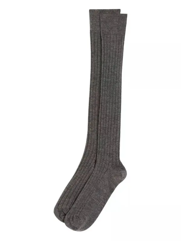 Dolce & Gabbana Ribbed Over-the-knee Socks - Grey