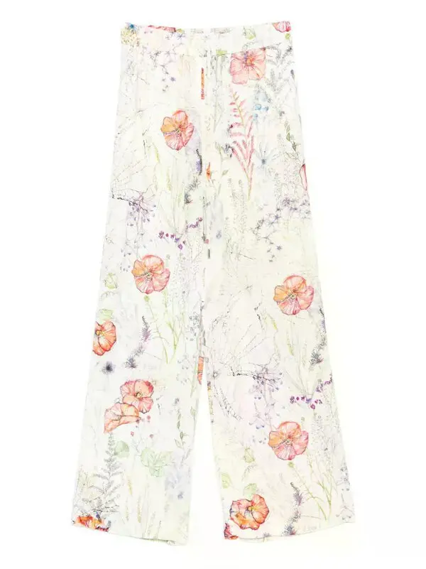 Alexander McQueen Floral Print Trousers - Neutrals