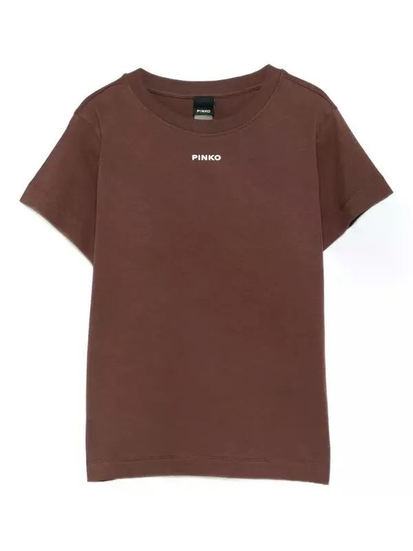 Pinko Logo Appliqué T-shirt - Brown