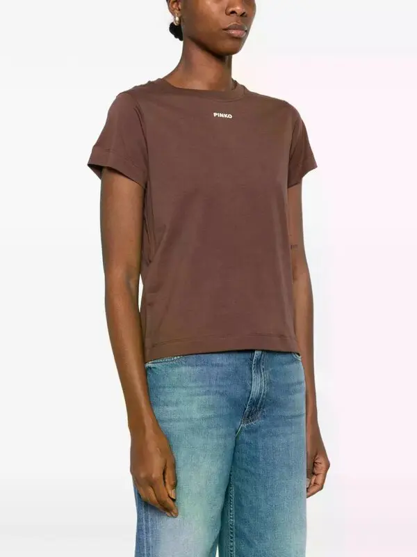 Pinko Logo Appliqué T-shirt - Brown