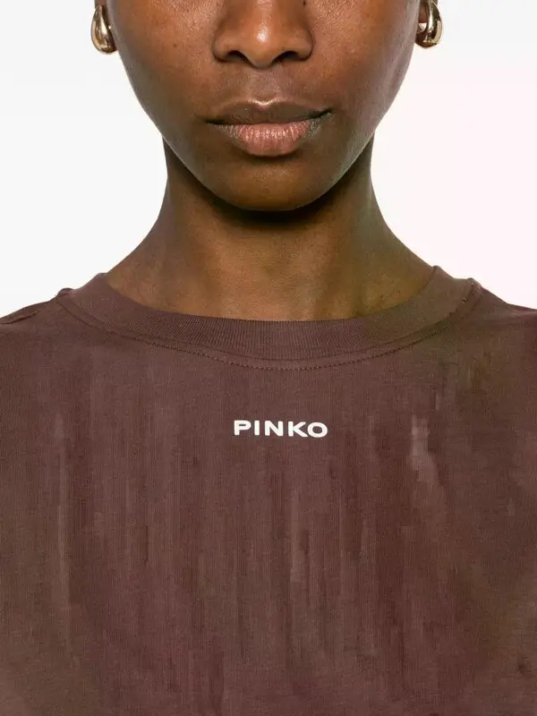 Pinko Logo Appliqué T-shirt - Brown