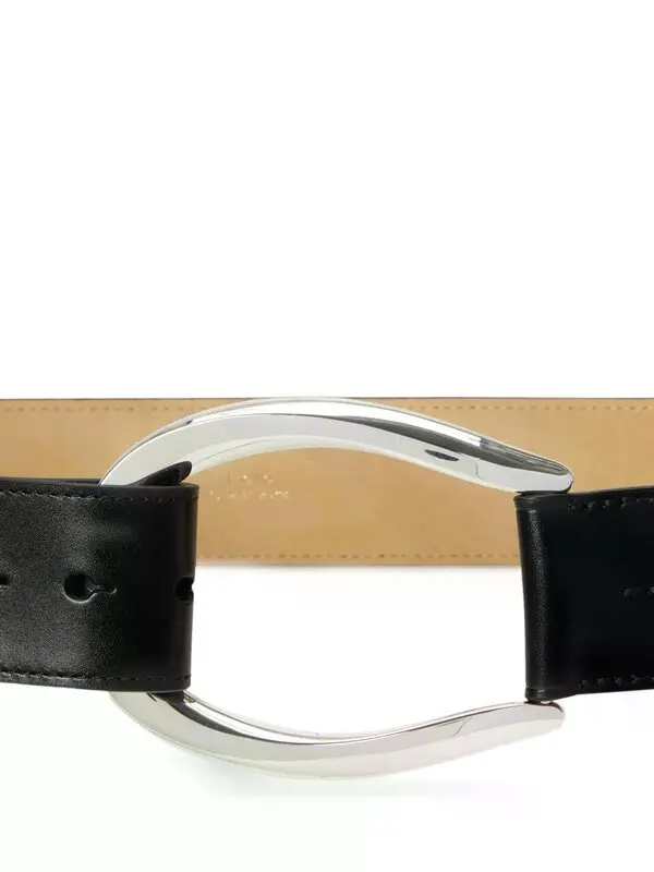 Polo Ralph Lauren Sculpted Stirrup-buckle Leather Belt - Black