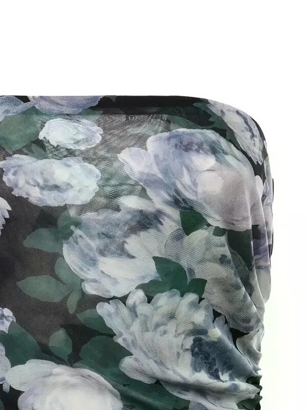Stella McCartney Floral Strapless Midi Dress - Black