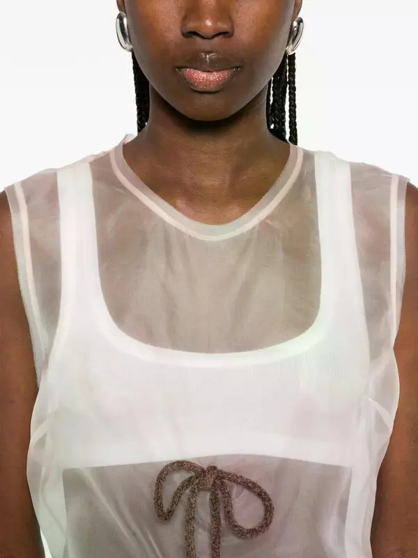 Simone Rocha Sheer Frayed Contour Top