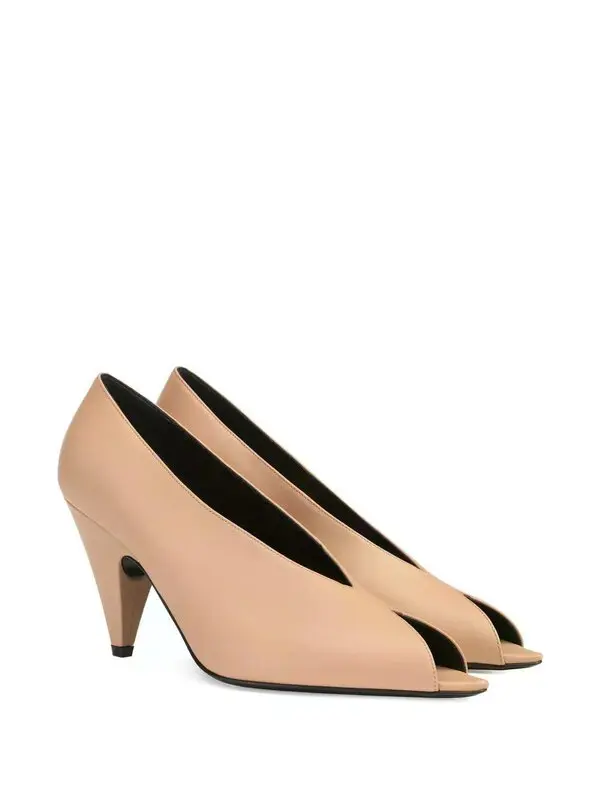 SERGIO ROSSI Leather Open-toe Pumps