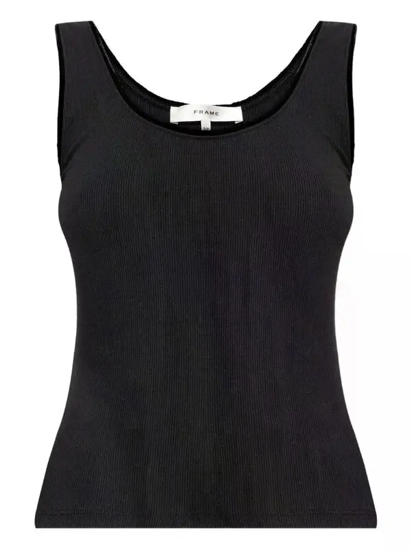 FRAME Ribbed Top - Black