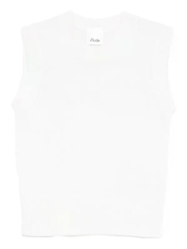 ALLUDE Sleeveless Knit Top - White