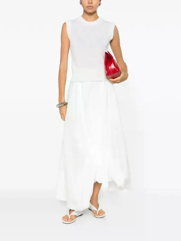 ALLUDE Sleeveless Knit Top - White