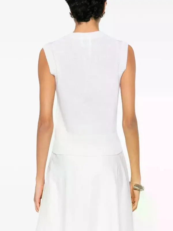 ALLUDE Sleeveless Knit Top - White