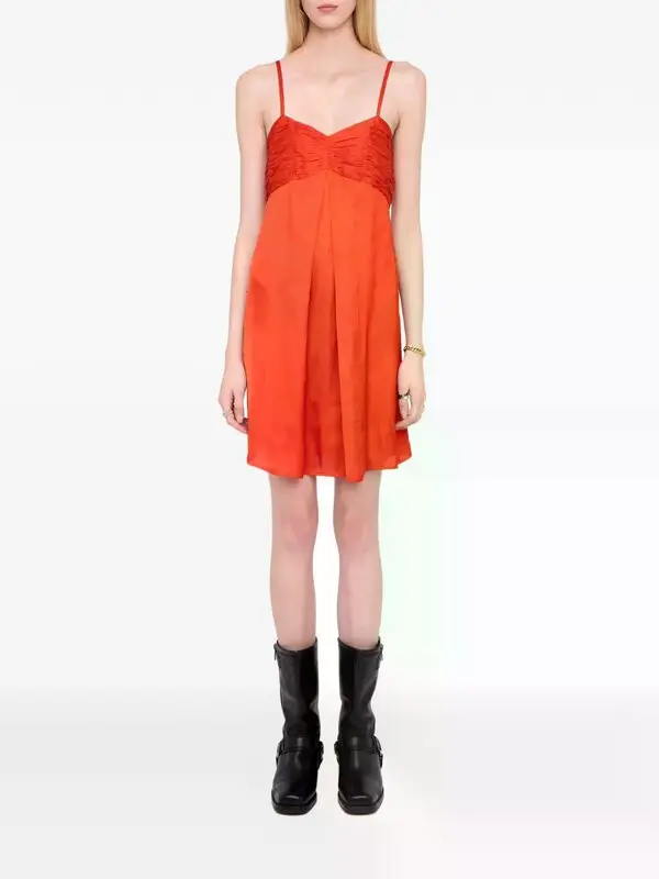 Zadig&Voltaire Ripples Satin Mini Dress - Orange