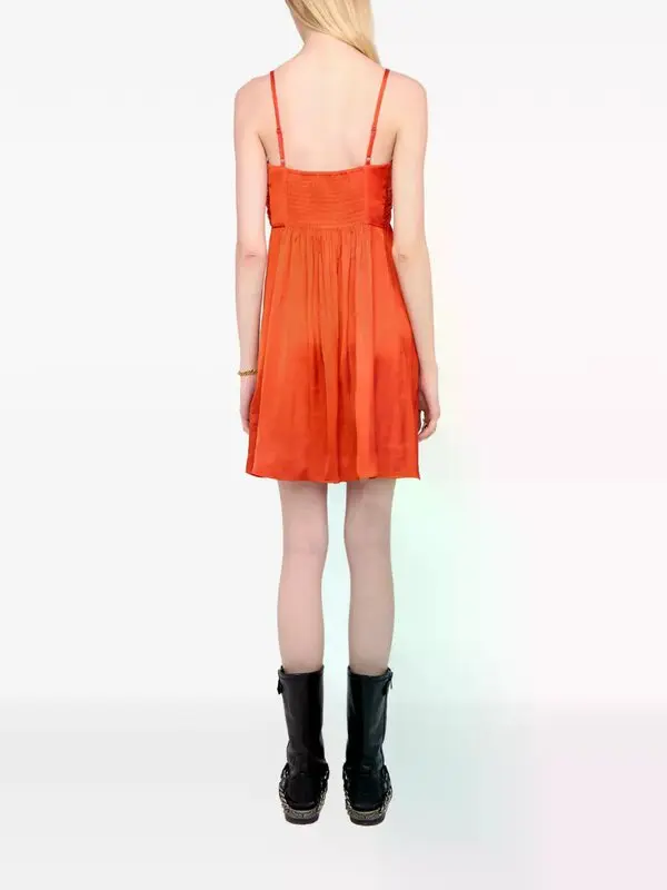Zadig&Voltaire Ripples Satin Mini Dress - Orange