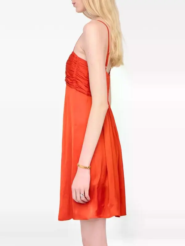 Zadig&Voltaire Ripples Satin Mini Dress - Orange