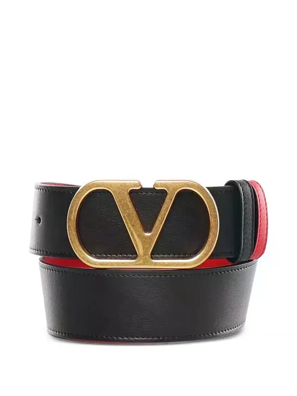 Valentino Garavani Logo Buckle Belt - Black