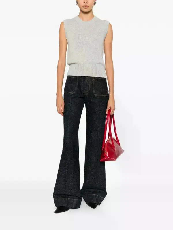 ALLUDE Sleeveless Knitted Top - Grey