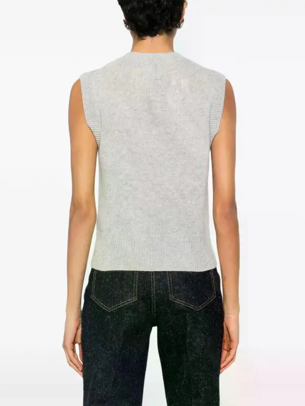 ALLUDE Sleeveless Knitted Top - Grey