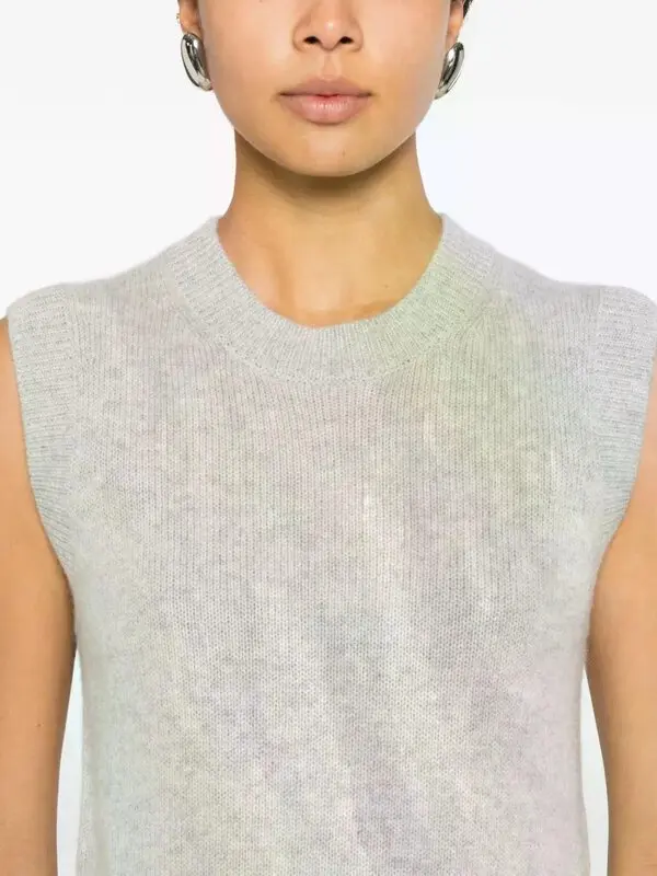 ALLUDE Sleeveless Knitted Top - Grey