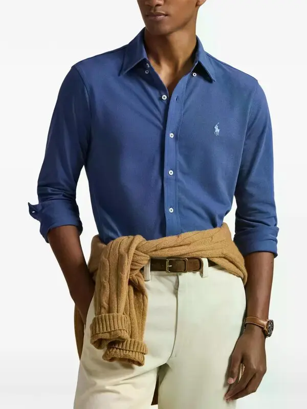 Polo Ralph Lauren Embroidered-pony Shirt - Blue