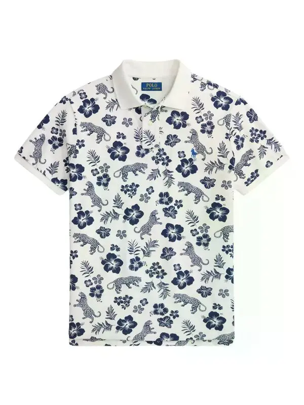 Polo Ralph Lauren Tropical-print Polo Shirt - White