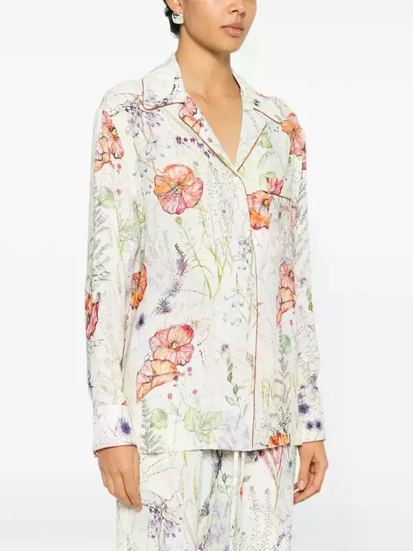 Alexander McQueen Floral-print Shirt - Neutrals