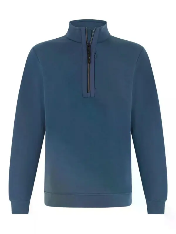 Boggi Milano Half-zip Scuba Sweatshirt - Blue
