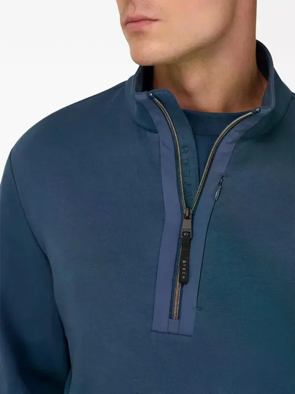 Boggi Milano Half-zip Scuba Sweatshirt - Blue