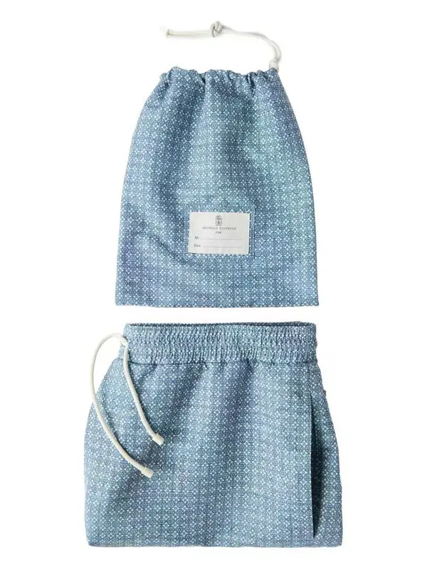 Brunello Cucinelli Printed Swim Shorts - Blue