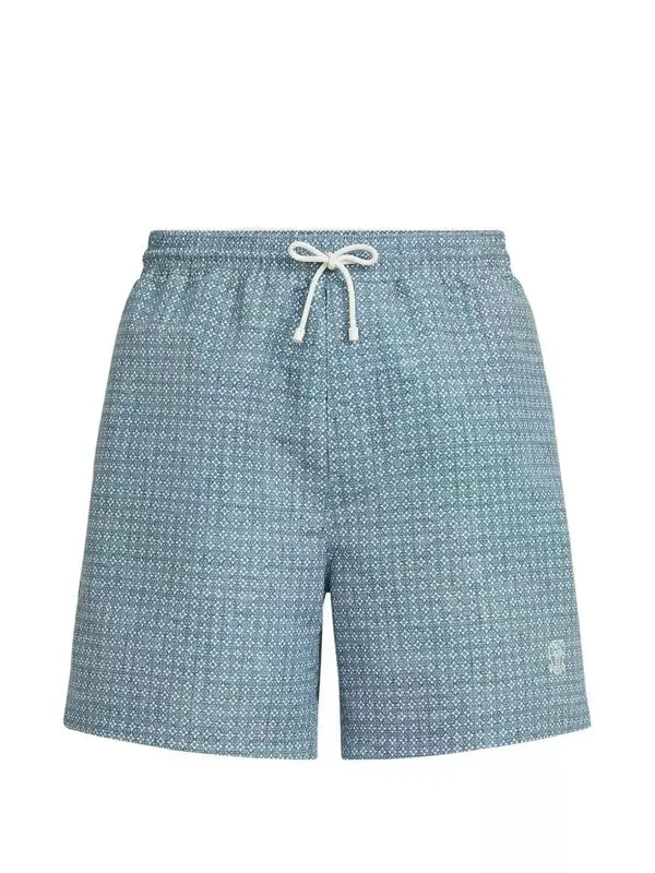 Brunello Cucinelli Printed Swim Shorts - Blue