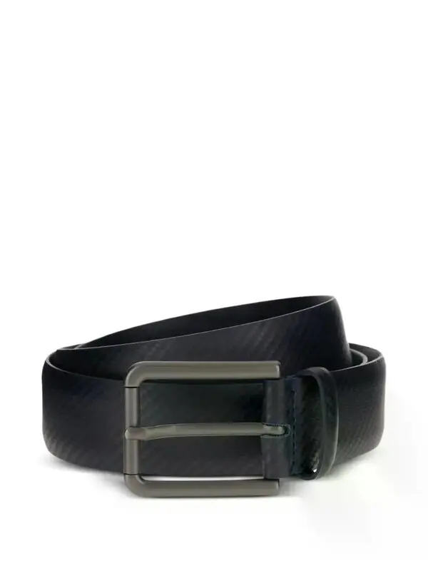 Boggi Milano Printed Leather Belt - Blue