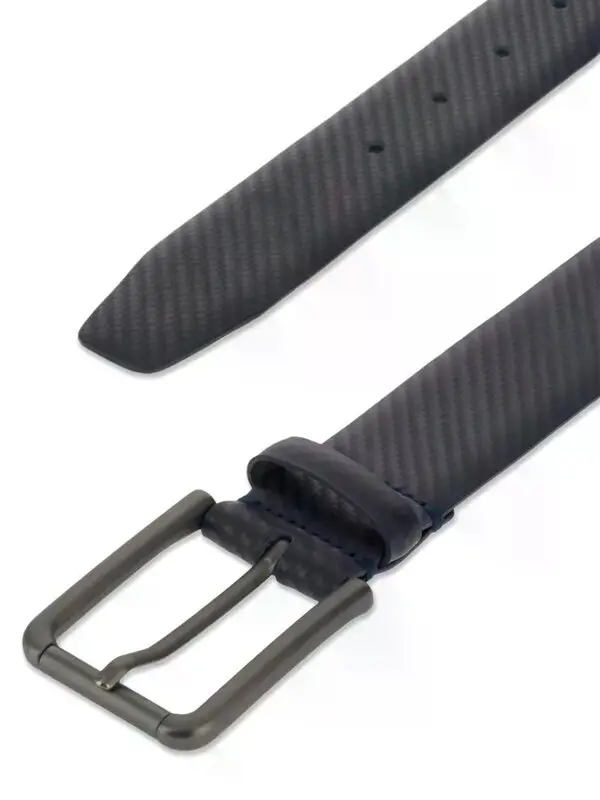 Boggi Milano Printed Leather Belt - Blue