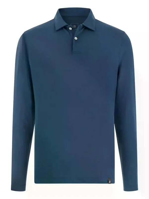 Boggi Milano Appliquéd Pique Polo Shirt - Blue