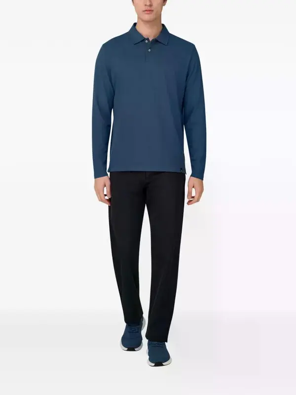 Boggi Milano Appliquéd Pique Polo Shirt - Blue