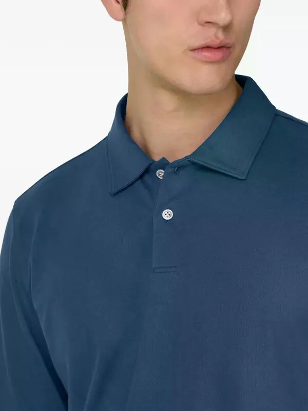 Boggi Milano Appliquéd Pique Polo Shirt - Blue