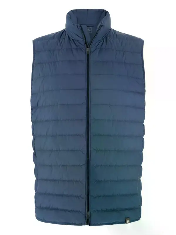 Boggi Milano Padded Logo Patch Gilet - Blue