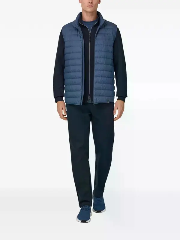 Boggi Milano Padded Logo Patch Gilet - Blue