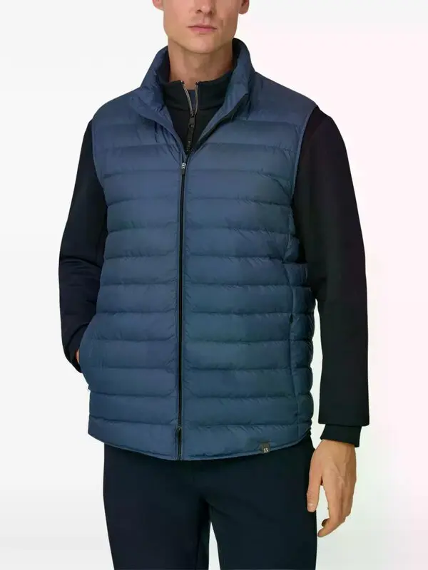 Boggi Milano Padded Logo Patch Gilet - Blue