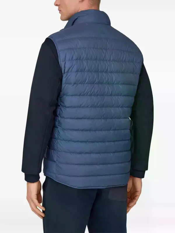 Boggi Milano Padded Logo Patch Gilet - Blue