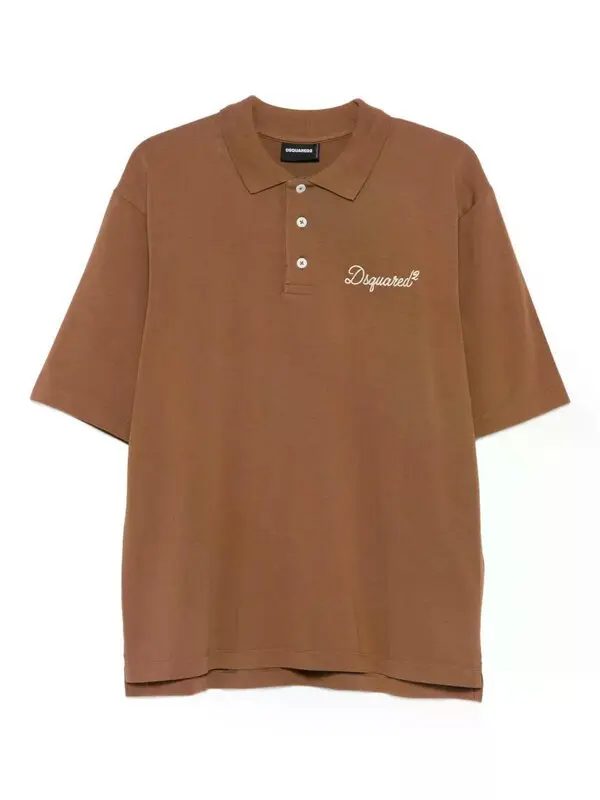 Dsquared2 Embroidered Polo Shirt - Brown