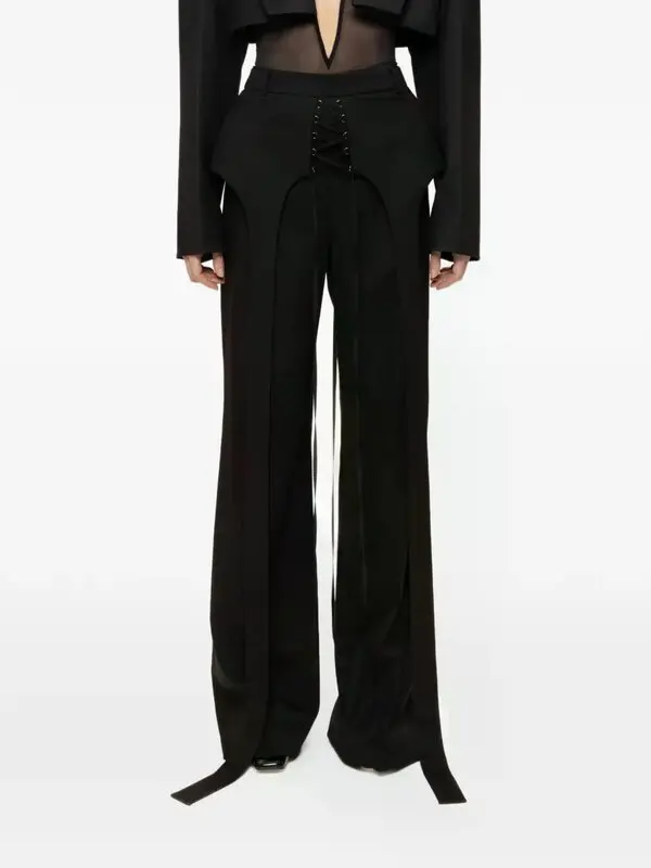 NISSA Lace-up Trousers With Exaggerated Hips