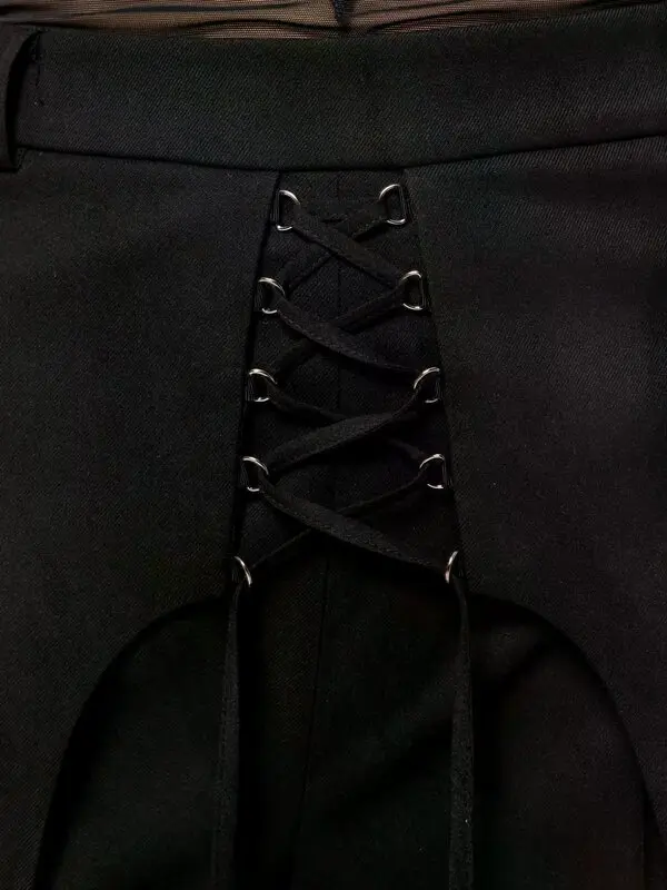 NISSA Lace-up Trousers With Exaggerated Hips