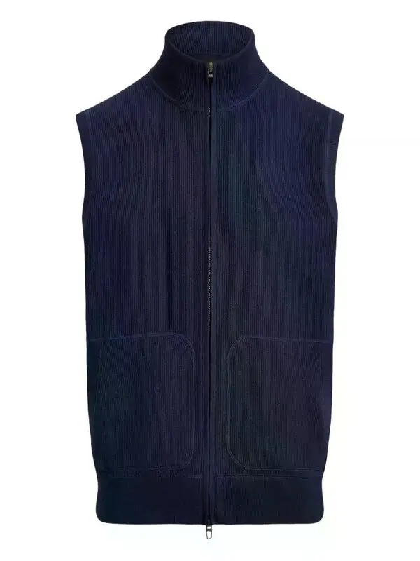 Rlx Ralph Lauren Zip-up Mock-neck Vest - Blue