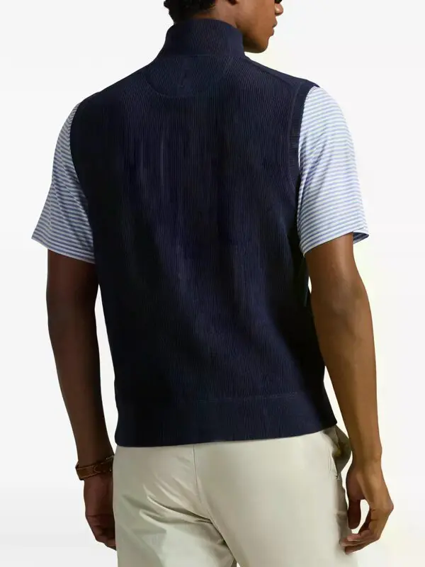 Rlx Ralph Lauren Zip-up Mock-neck Vest - Blue