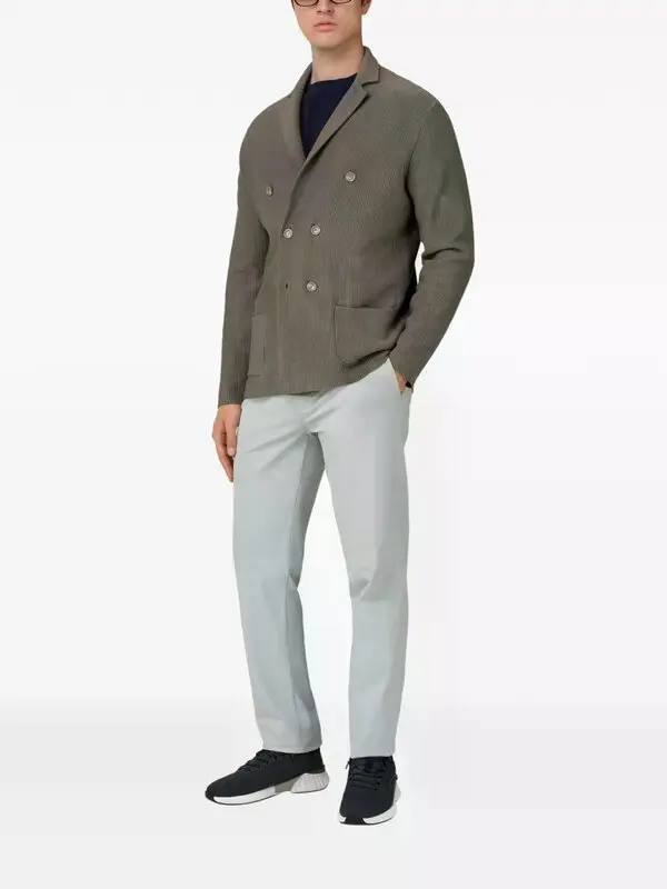 Boggi Milano Double-breasted Knitted Jacket - Grey