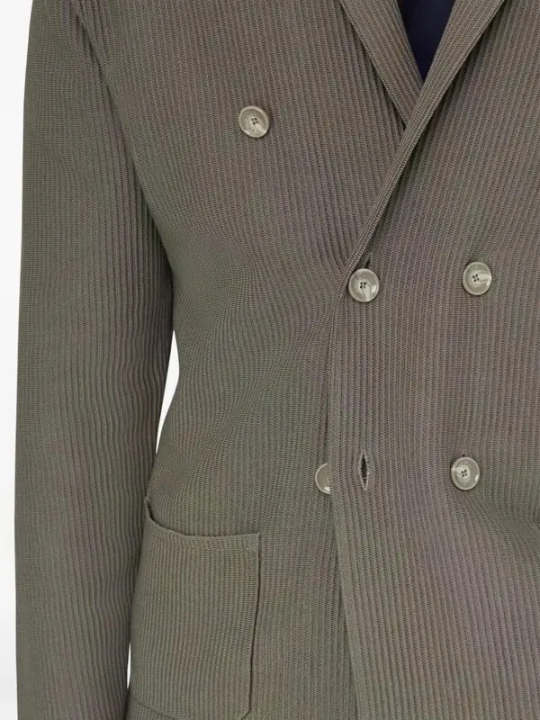 Boggi Milano Double-breasted Knitted Jacket - Grey