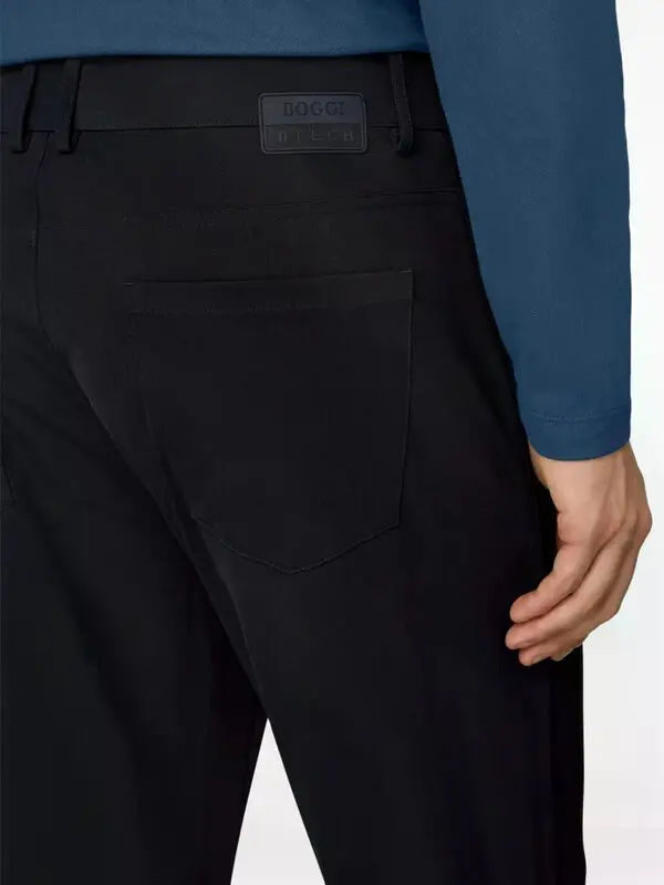 Boggi Milano Stretch Elastic Waistband Trousers - Black