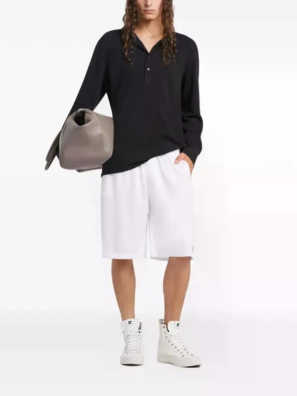 COURREGES Long-sleeve Logo-detail Polo Shirt