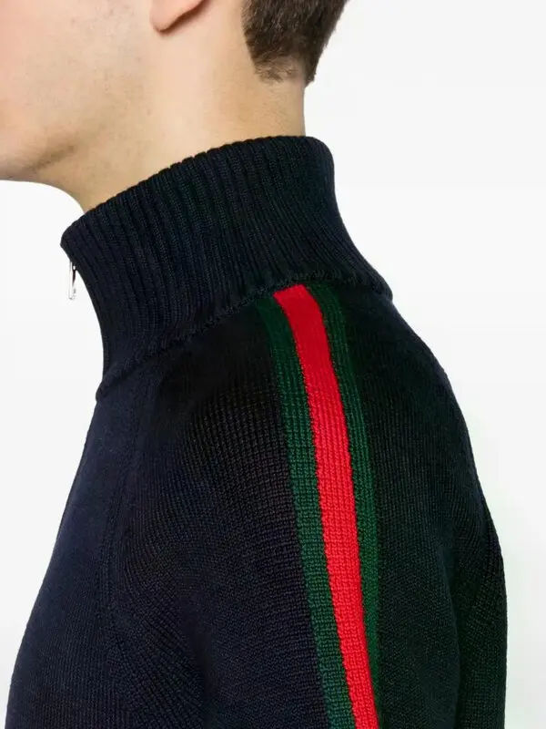 Gucci Striped Zip-up Cardigan